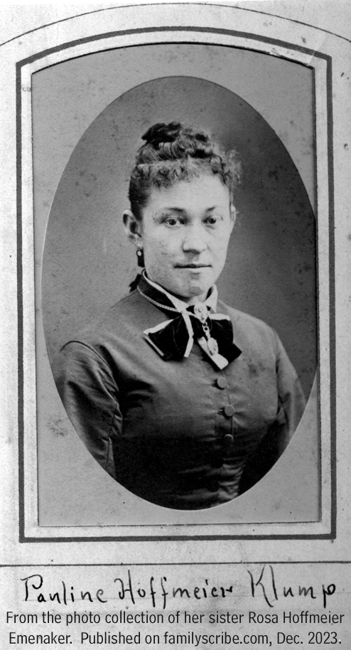 Pauline Hoffmeier Klump, Cincinnati, Ohio Genealogy
